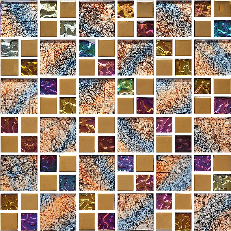 Multicolor Glass Mosaic Tile Bathroom Wall Tiles Kitchen Backsplash