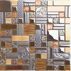 Glass and Metal Mixed Mosaic Tiles - Hominter.com