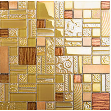 Glass and Metal Mixed Mosaic Tiles - Hominter.com