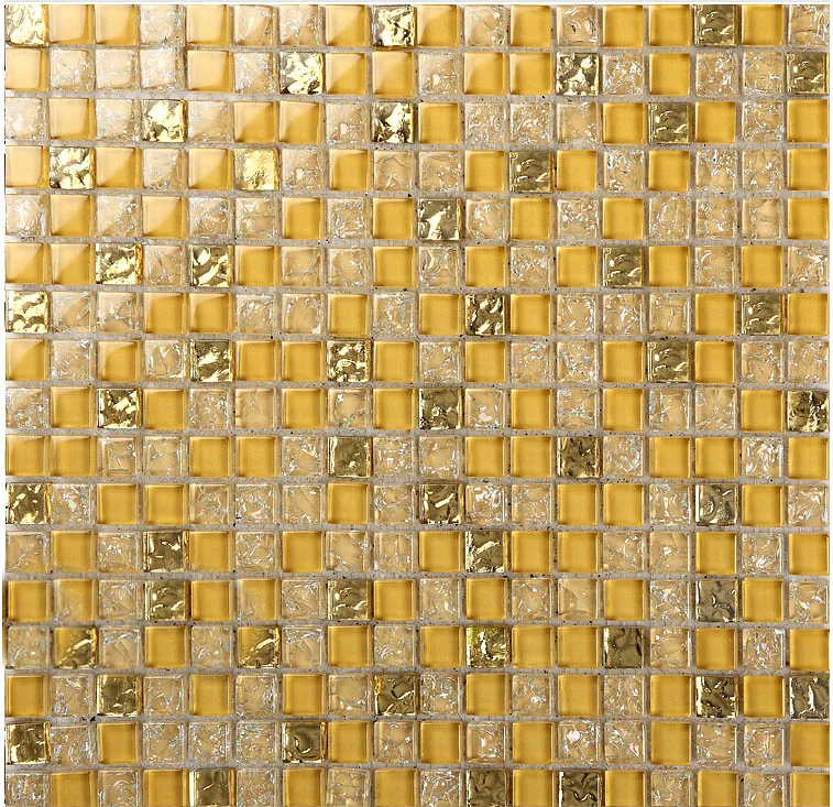 Gold Glass Backsplash Tile Crackle Mosaic Bathroom Wall Tiles