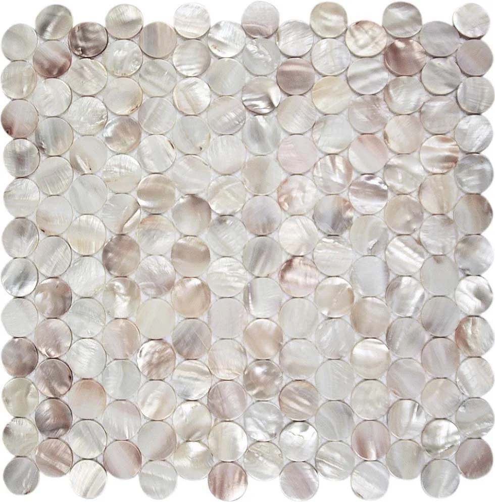 Shell Tiles Kitchen Backsplash Tile Penny Round Mother of Pearl Mosaic ...